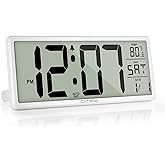 Amazon.com: MASHI 14" Large Digital Wall Clock Battery Operated with ...
