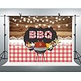 Amazon.com : BBQ Backdrop 7x5ft Brown Wooden Board String Lights Lace ...