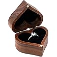 Amazon.com: WisePoint Heart-shaped Ring Box, Wooden Ring Jewelry Box with Single Slot, Romantic ...