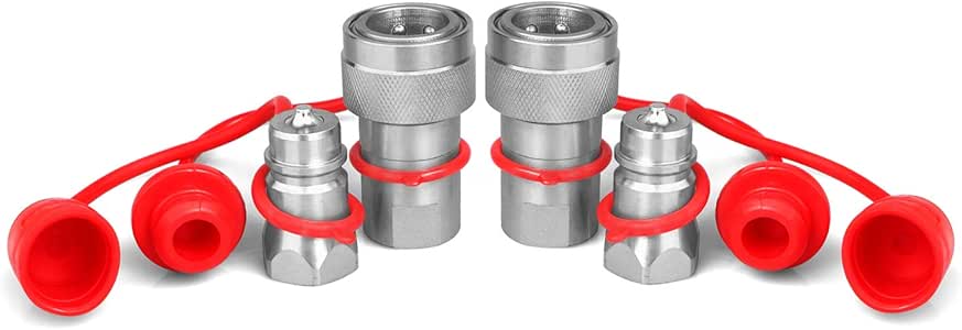 Amazon.com: 1/2" Ag Hydraulic Quick Connect Tractor Couplers with Dust ...