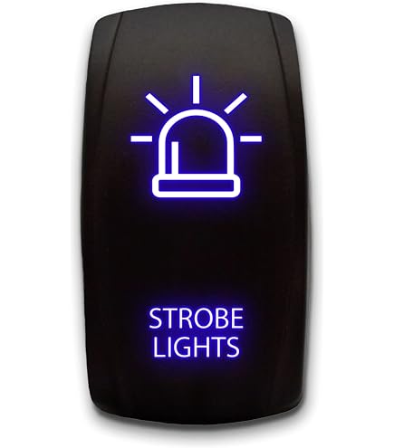 Inscription Switch BLUE Laser LED Rocker Switch 5 Pin Dual Light 20A ...