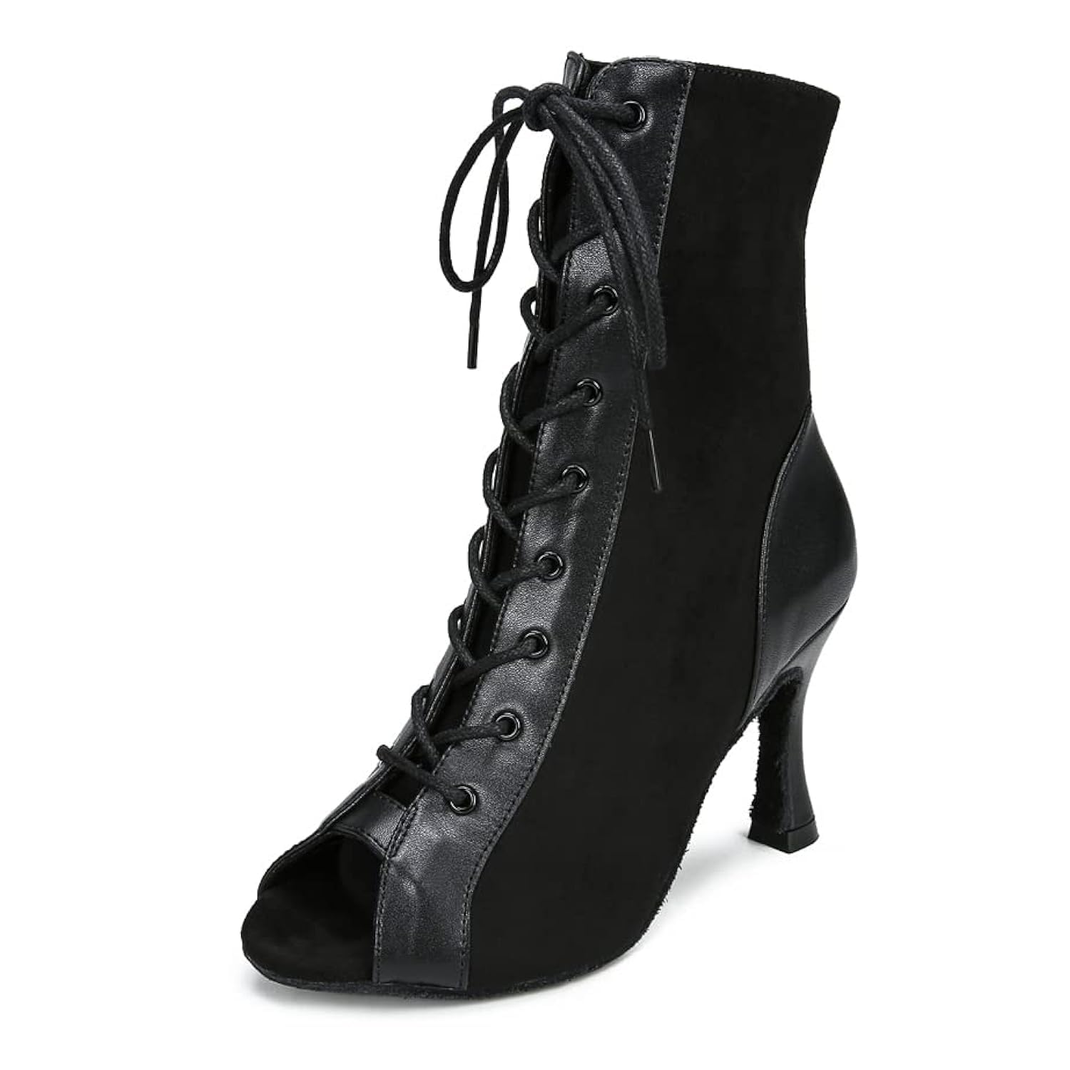 YYTing Women Suede Ballroom Dance Boots Latin Salsa Dress Shoes ...