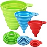 Amazon.com: DARUNXY Collapsible Funnel Flexible Silicone Foldable Kitchen Funnel for Powder ...