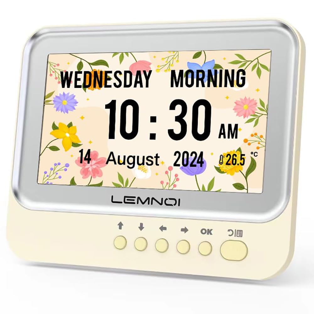 Lemnoi 7 Inch Dementia Clock,Digital Calendar Clock with Day and Date ...