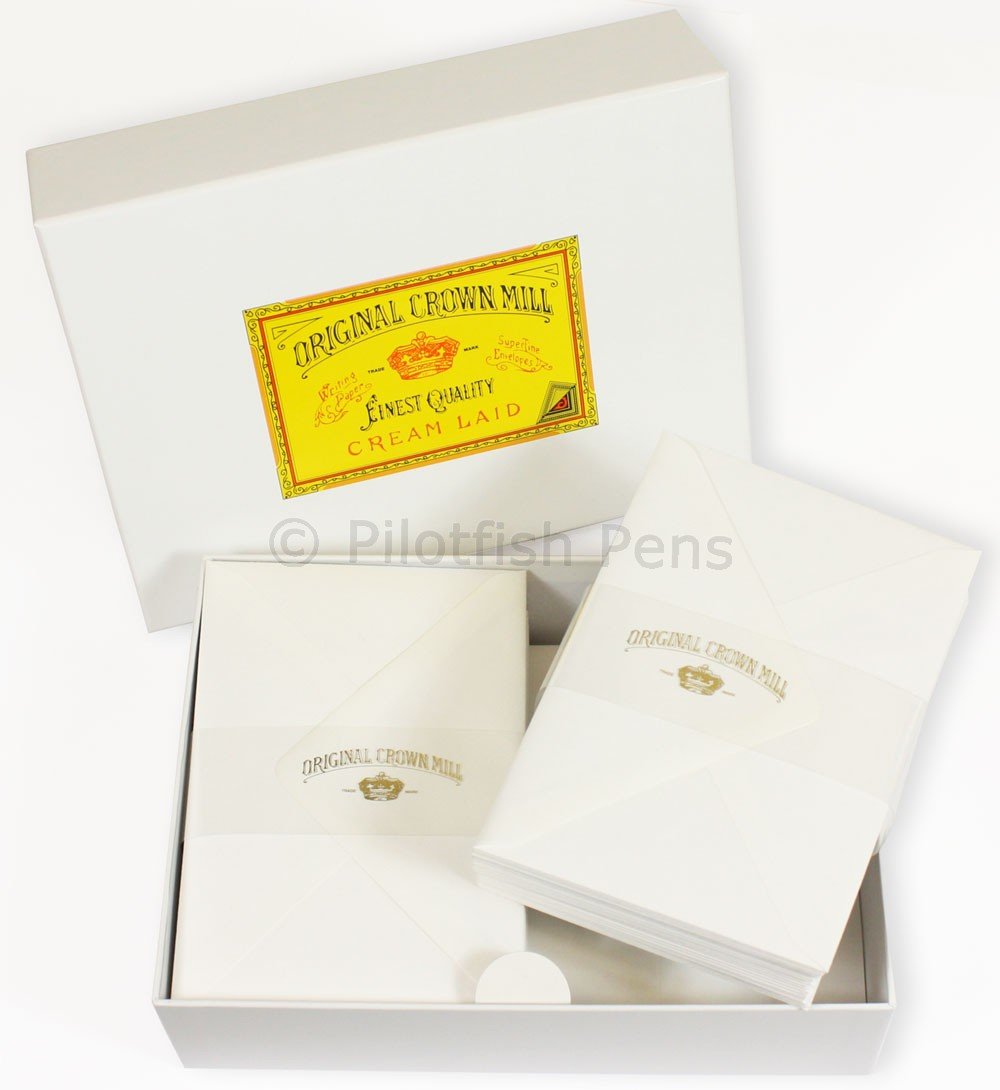 Original Crown Mill Luxury A5 Laid Paper Writing Box Set with C6 Lined ...