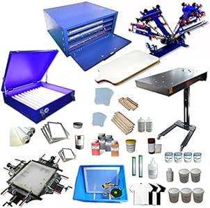 Amazon.com: 4 Color Screen Printing Kit Silk Screen Printing Machine ...