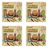 Hamburger Coaster Set - Each Piece an Individual Coaster