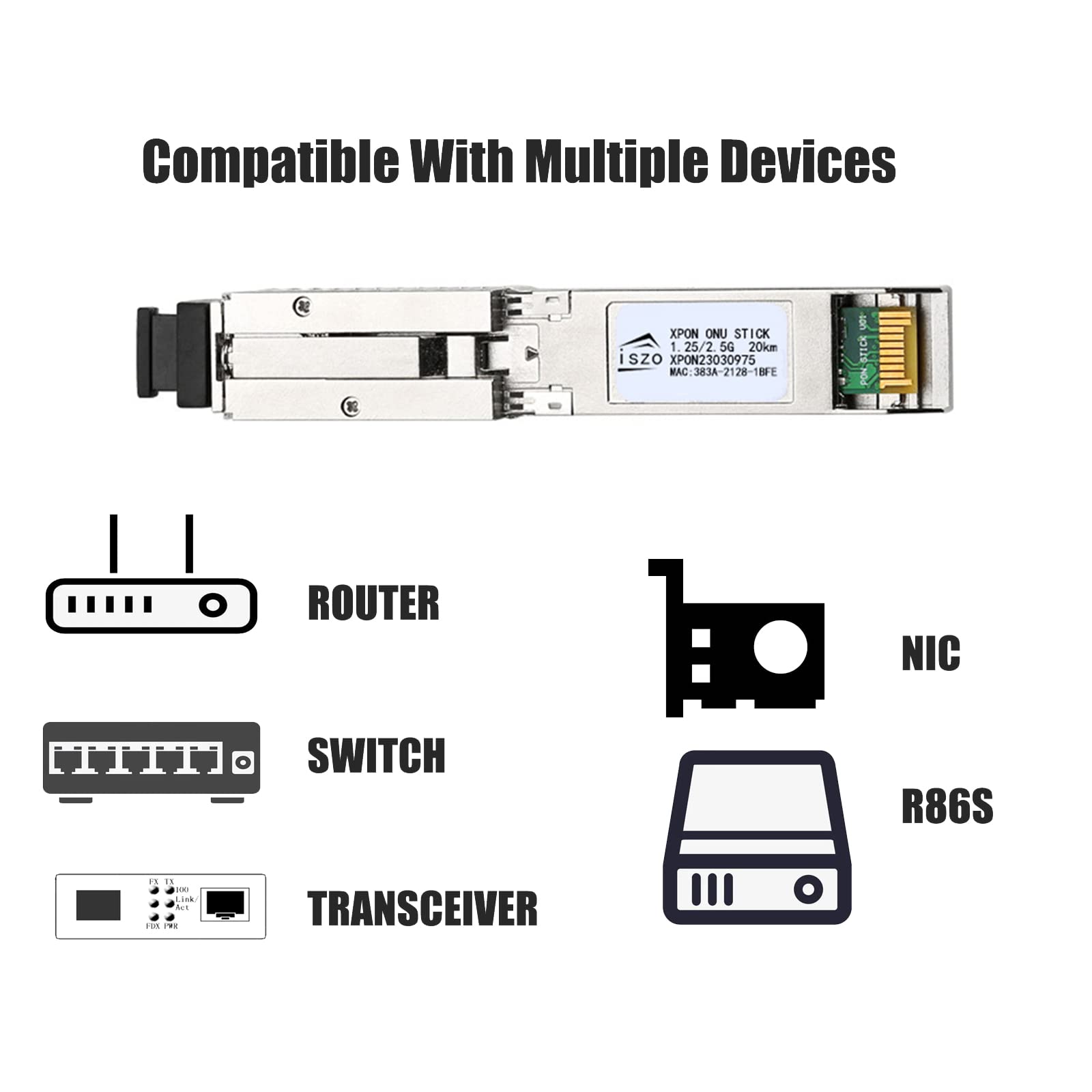 Mua iszo 1.25G/2.5G XPON/GPON/EPON ONU,SFP Stick ONU, Support MAC SN ...
