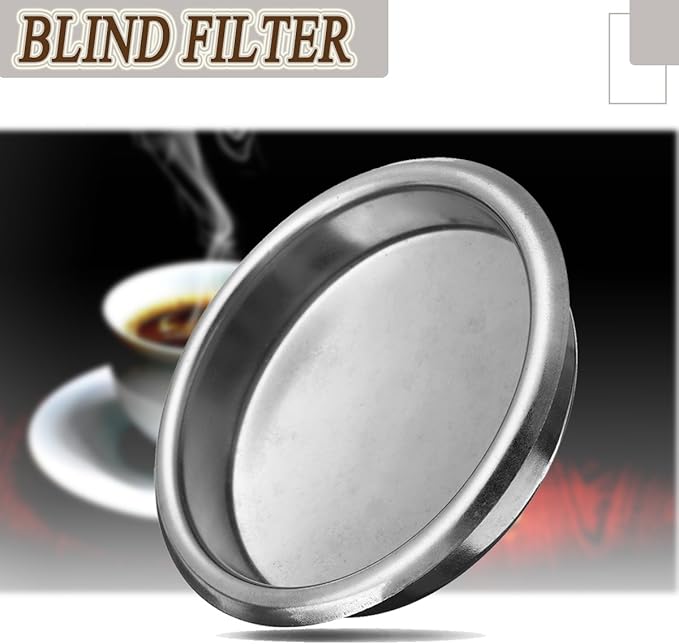 TOPWA 58mm Metal Blind Filter for Espresso Coffee Machine Maker Back ...