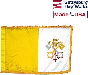 Amazon.com : 3x5' Vatican Papal Catholic Indoor Flag with Pole Hem and ...