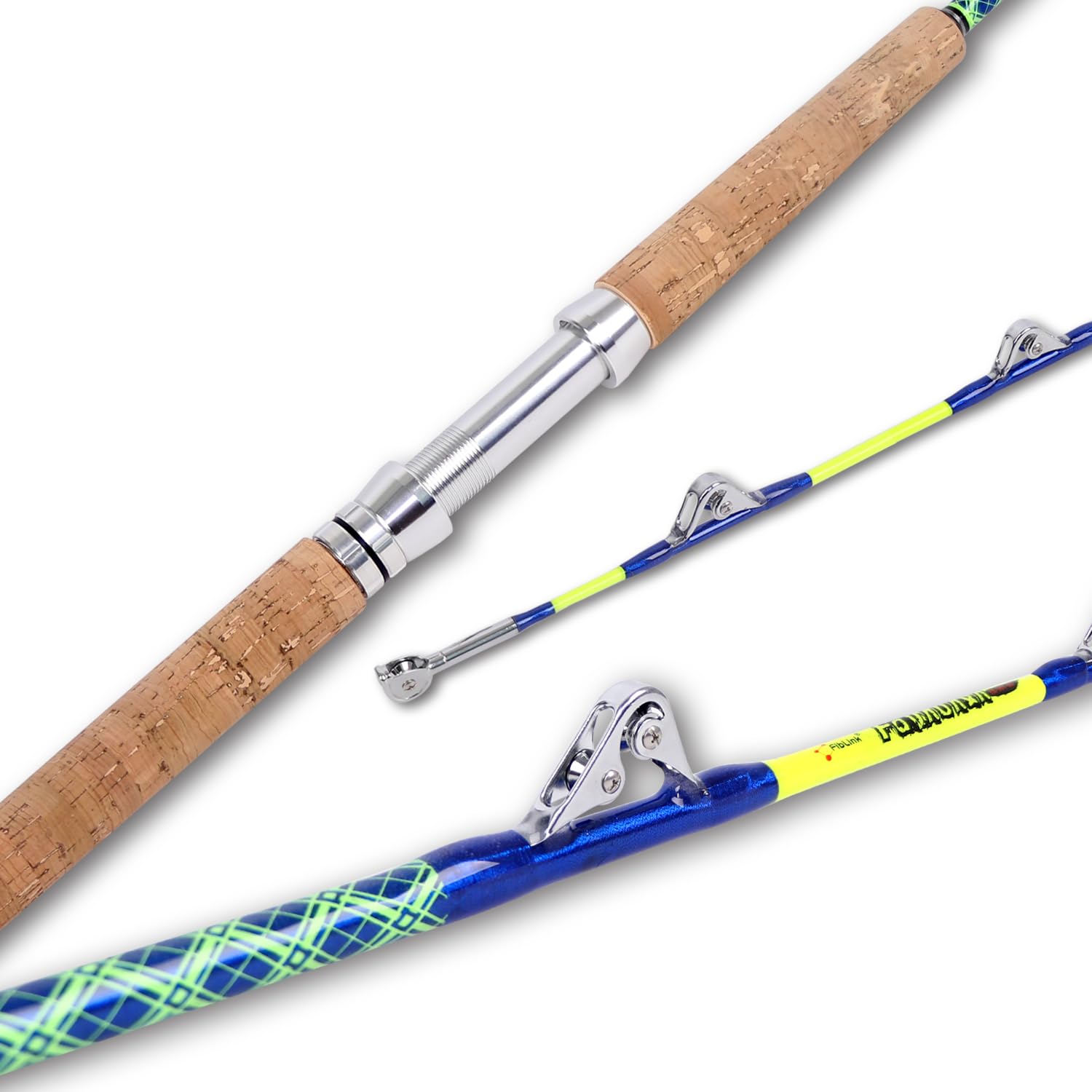 Fiblink 1-Piece/2-Piece Saltwater Offshore Trolling Rod Big Game Rod ...