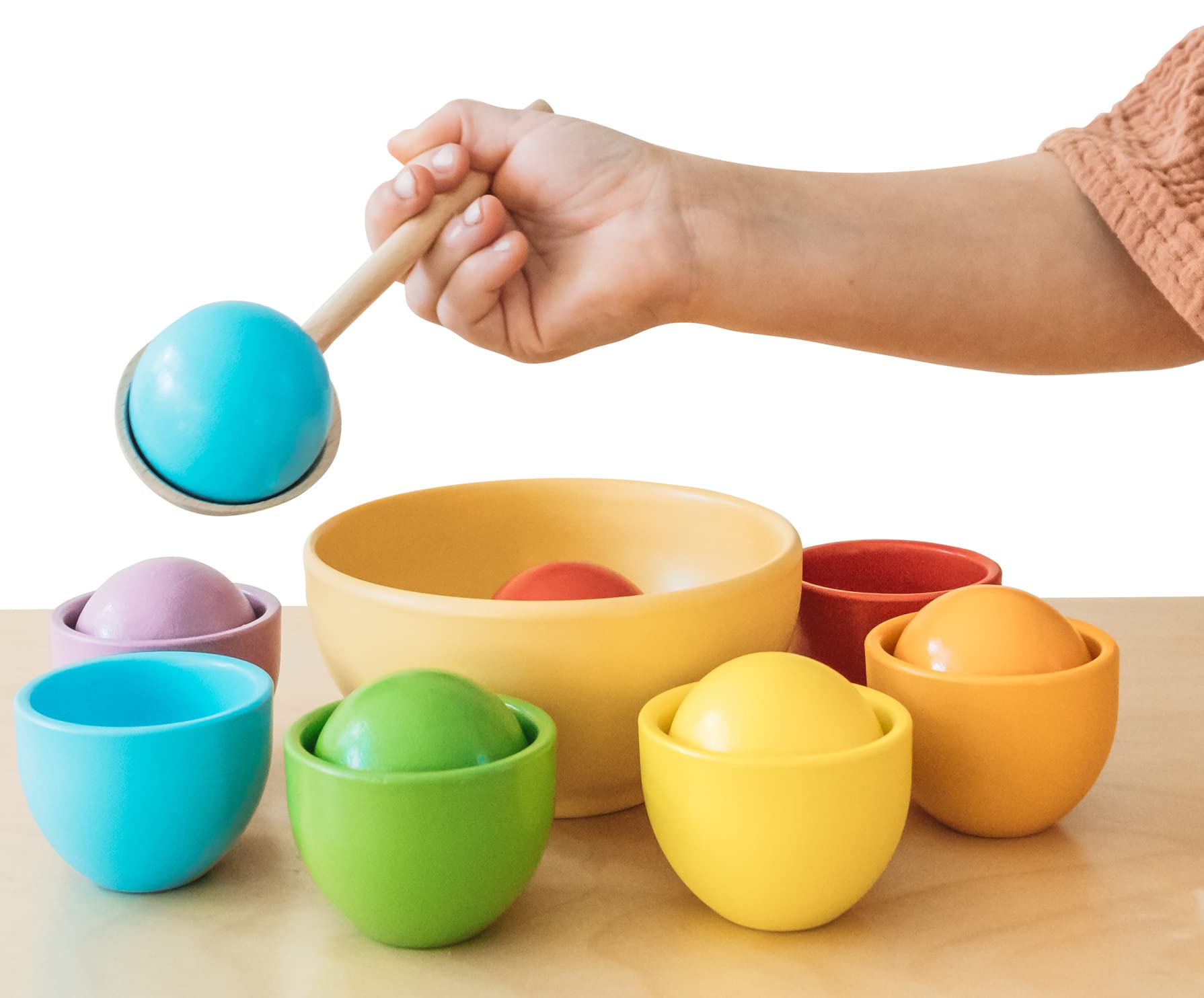 Mua Montessori Large Rainbow Colored Sorting Ball in Cup - Preschool ...
