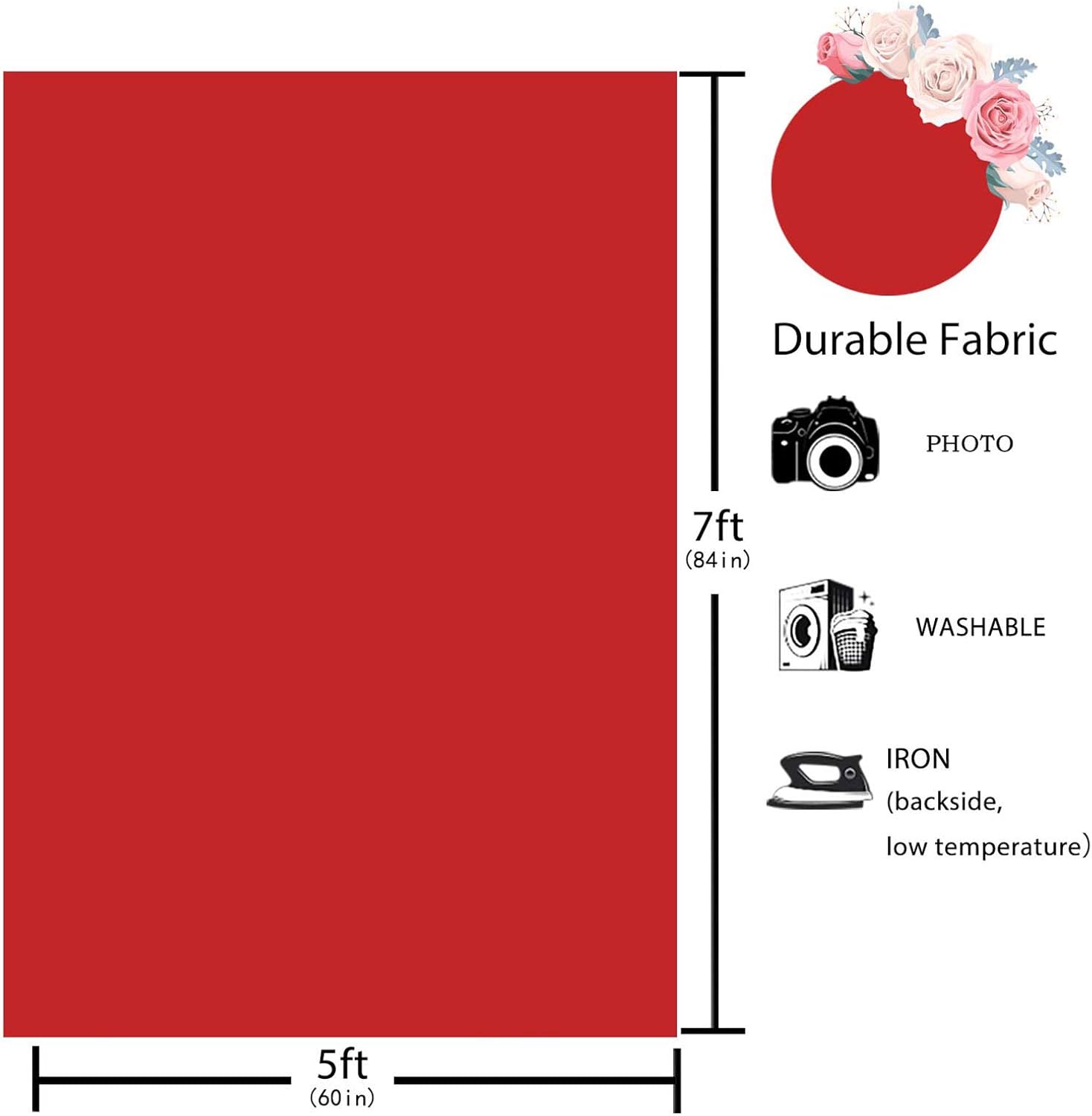 Allenjoy Red Solid Colour Photography Backdrop No Wrinkles Newborn Baby ...