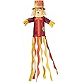 Amazon.com : Collections Etc Friendly Harvest Scarecrow Windsock Fall ...