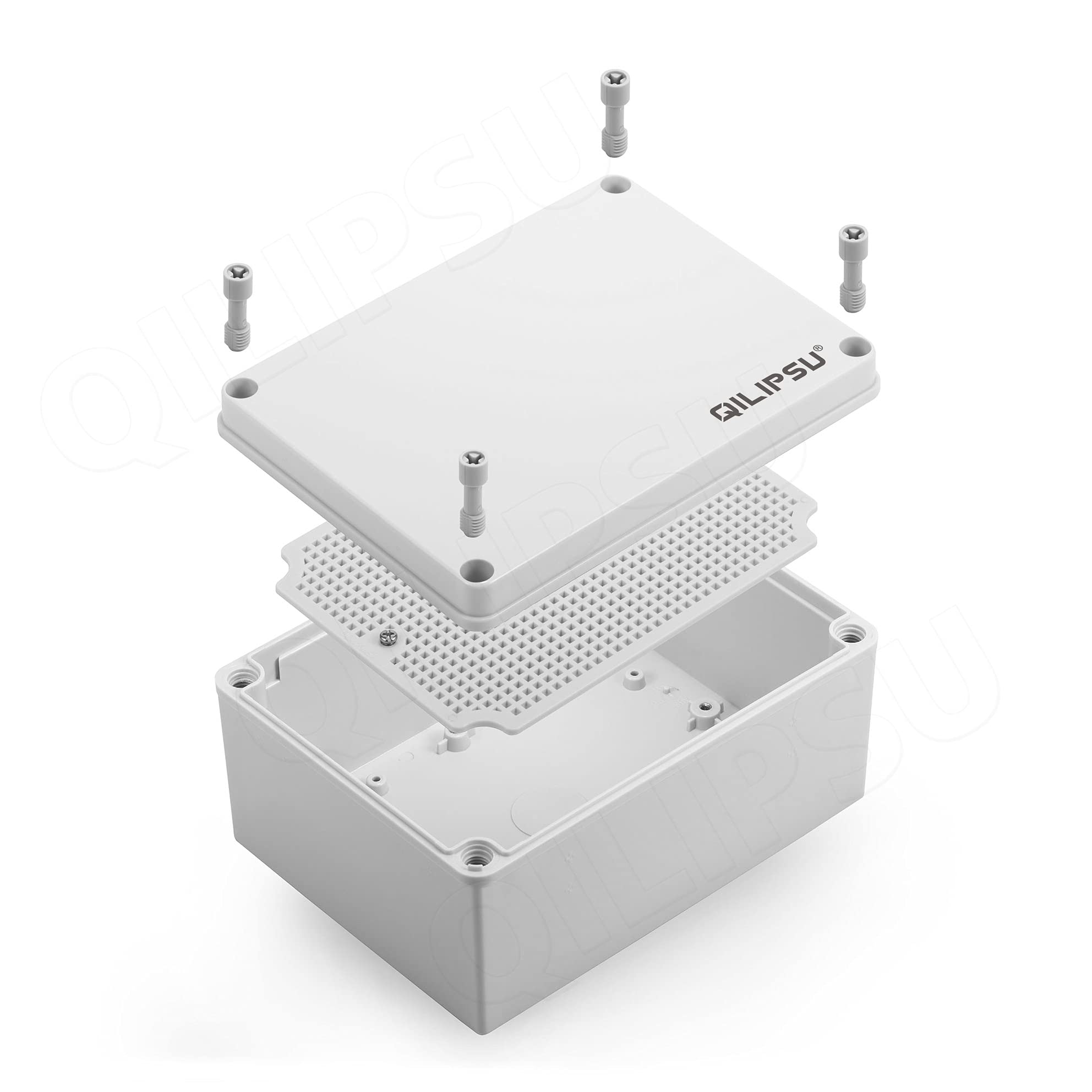 QILIPSU Junction Box with Mounting Plate 200x150x100mm, ABS Plastic DIY Electrical Project Case ...