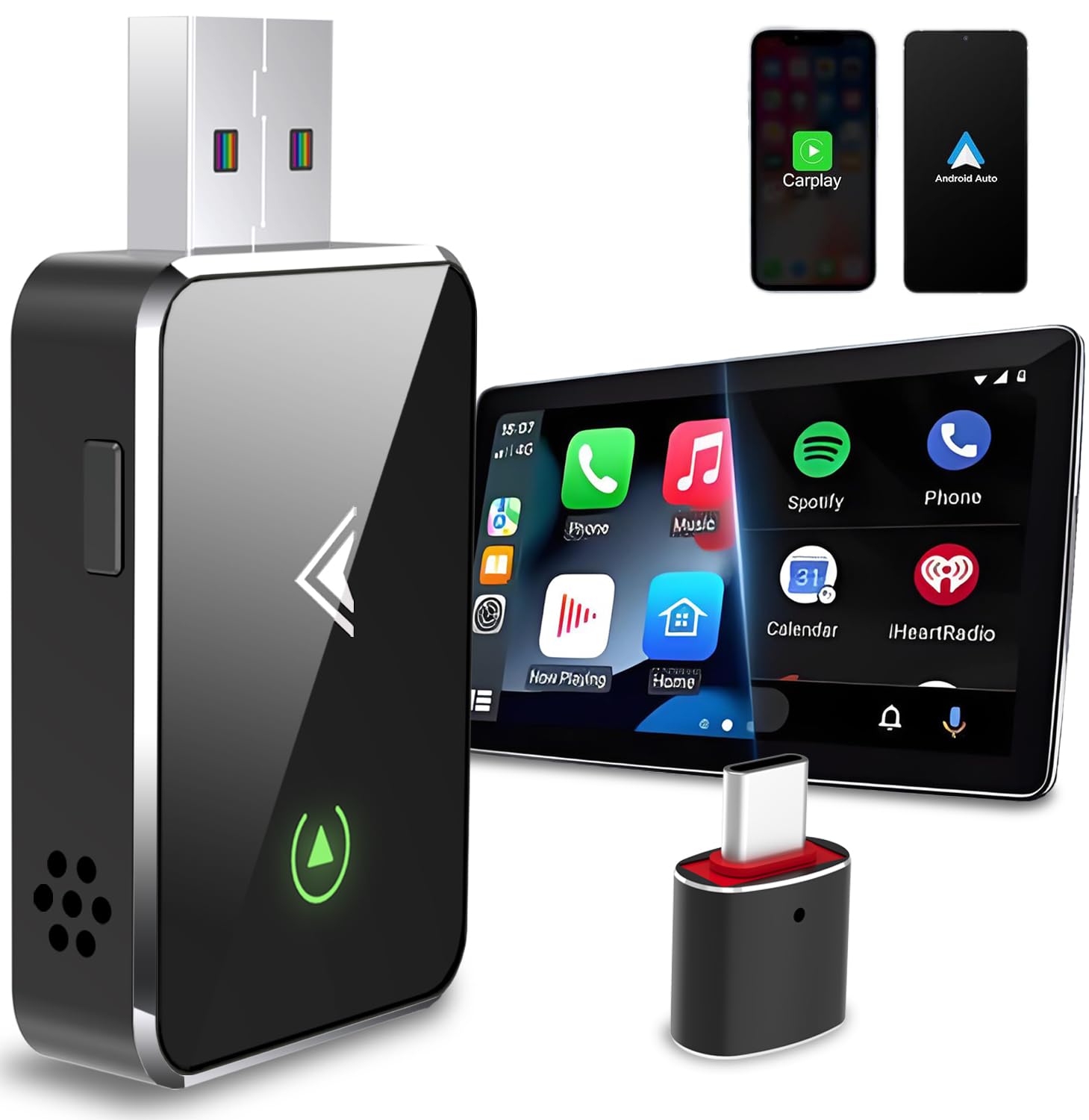 Wireless Carplay Adapter & Android Auto Wireless Adapter 2 in 1, 2025 ...