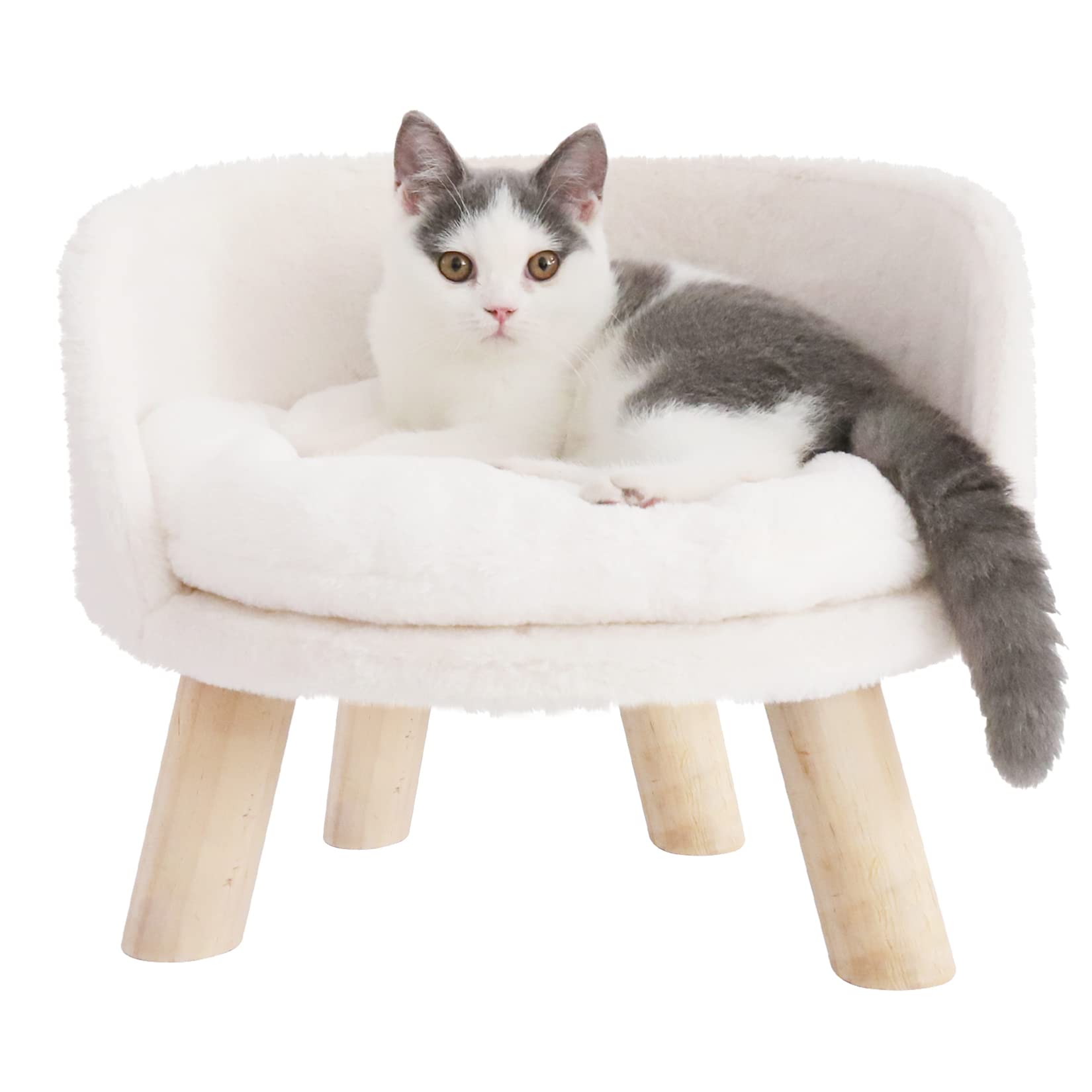 BingoPaw Elevated Pet Bed,Nordic Cat Stool with Cozy Pad Waterproof ...
