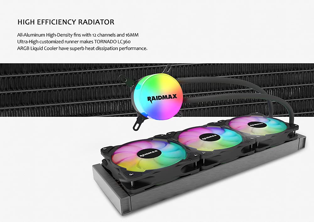 Mua Raidmax Tornado All-in-1 ARGB LED CPU Liquid Cooler with ARGB Fans ...