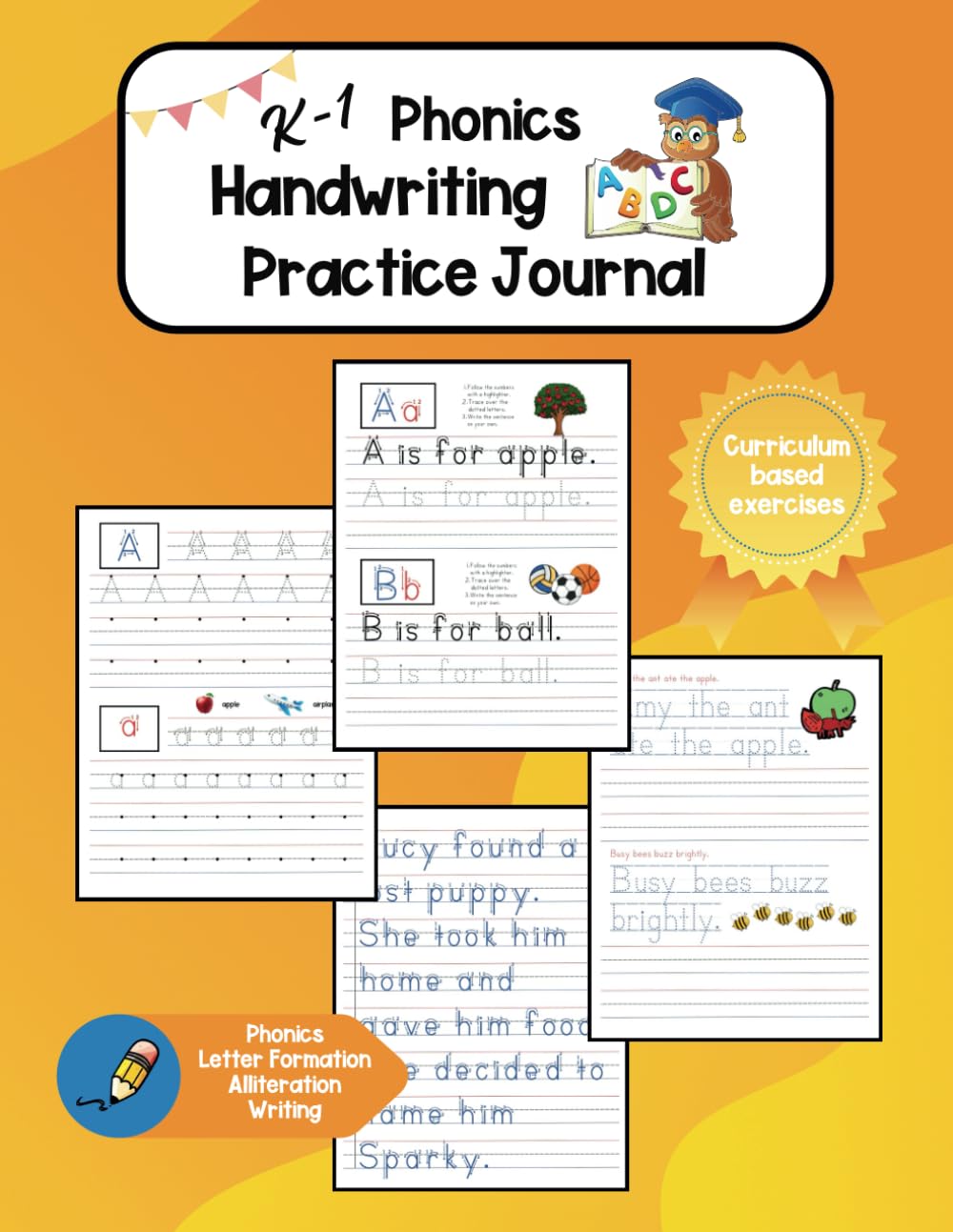 Mua K-1 Phonics Handwriting ABCD Practice Journal: Kindergarten and ...