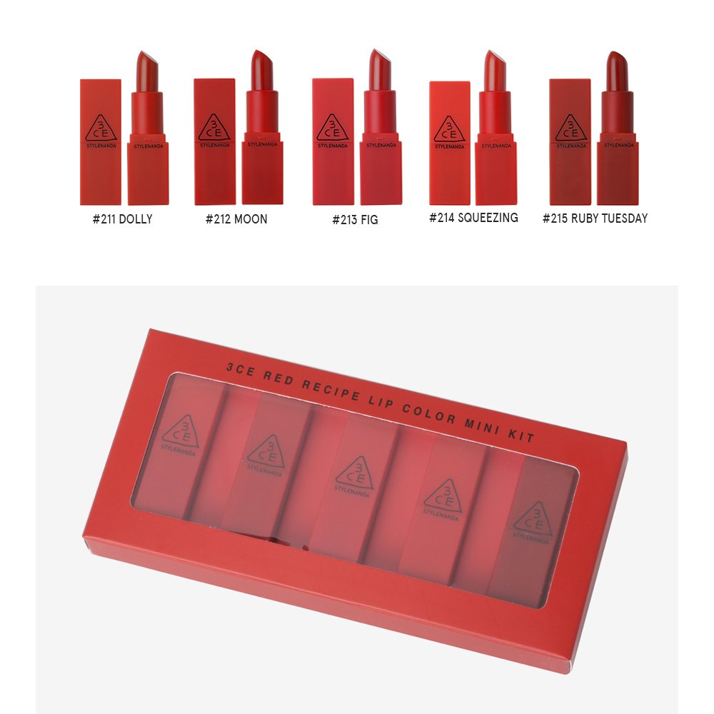 Amazon.com : 3CE Mood Recipe Lip Color Mini Kit (LIMITED QUANTITY) : Beauty