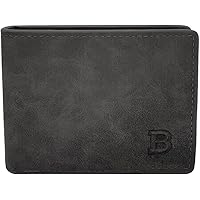 Wallets for Men, Leather Men Wallet with ID Window and Multi Card Slots, Secure Zipper Around ...