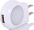Portable Plug-in 0.7W Travel LED Night Light with USB Wall Charger - 2 ...