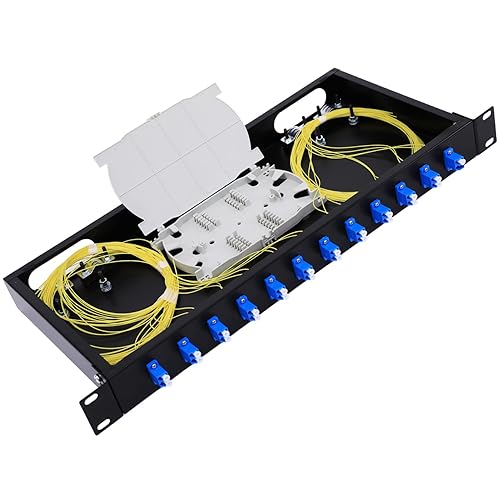 GESD 12 Duplex 24 Port LC-OS1 Rack Mount Enclosure Box + Splice Trays ...