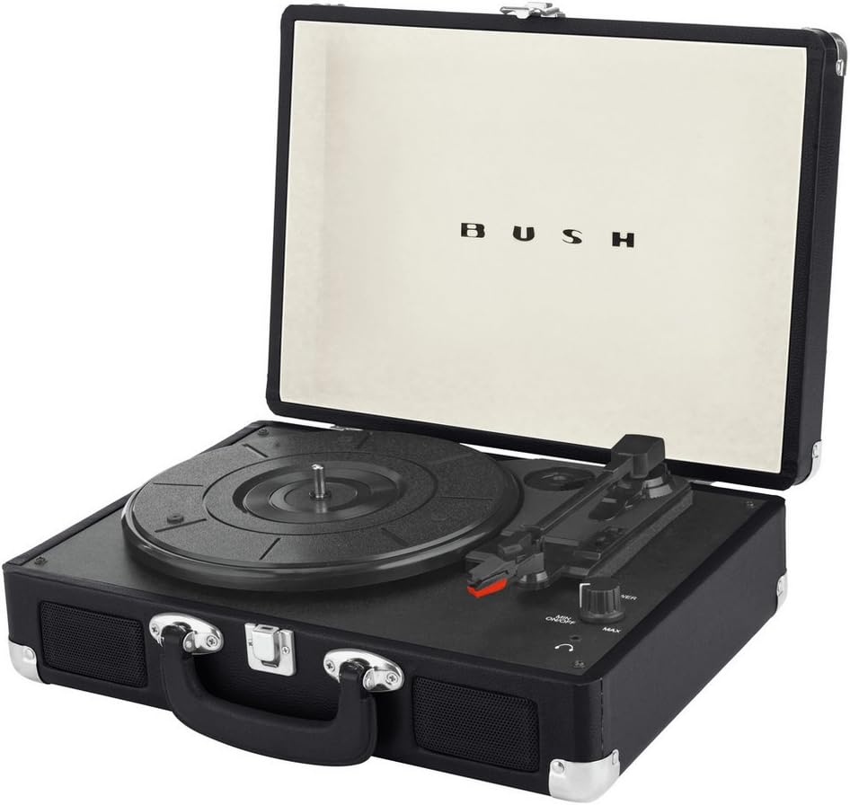 Bush Classic Retro Turntable Vinyl Record Player – Black – BigaMart