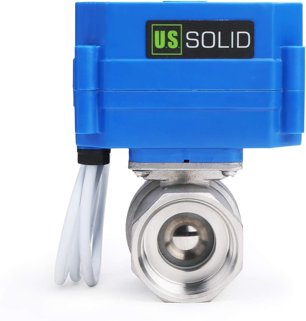 U.S. Solid 1" Válvula Motorizada 9-24V AC/DC 2 Vias acero inoxidable Válvula de bola electrica ...