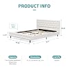 mecor White Upholstered Faux Leather Platform Bed Frame with Solid ...
