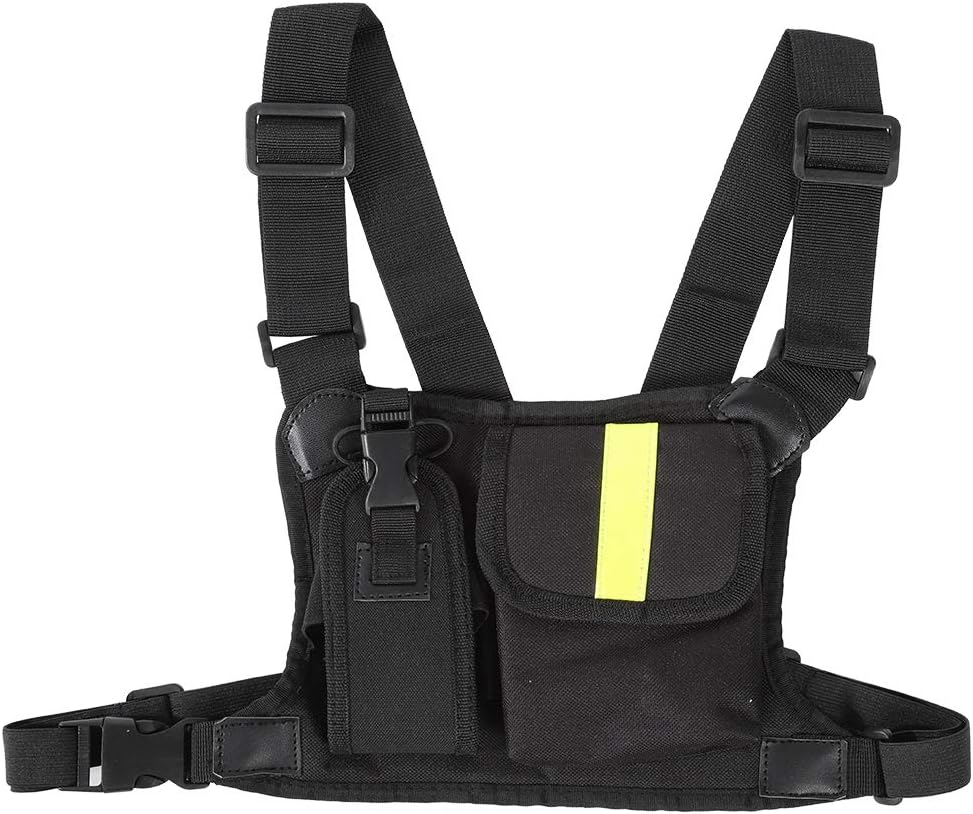 Walkie-Talkie Chest Pack, Bright Yellow Nylon Chest Harness Front Pack ...