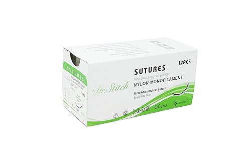 CynaMed Suture Thread with Needle (12-Pack) – Training Sutures for ...