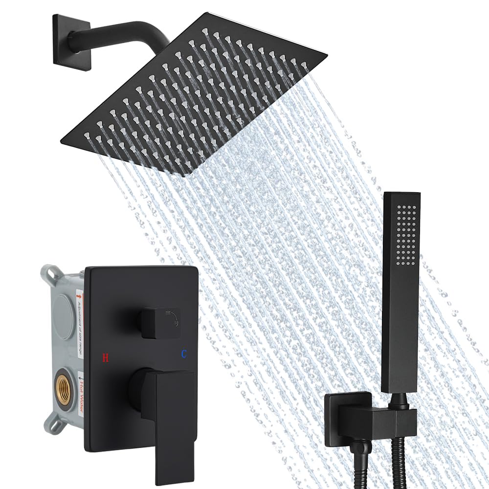 Mua Matte Black Shower System, 8 Inch High Pressure Rain Shower with ...