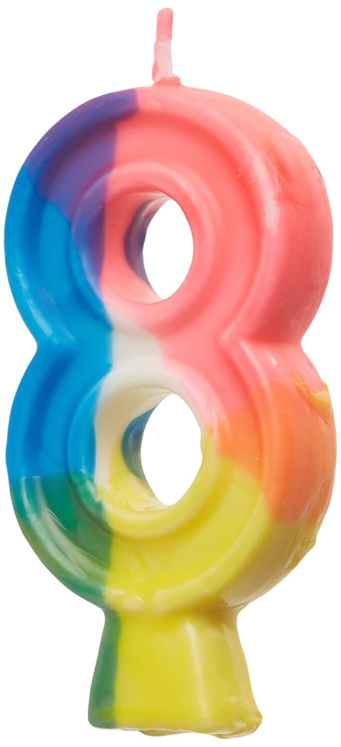 Buy Rainbow Number 8 Birthday Candle Online at Low Prices in India ...
