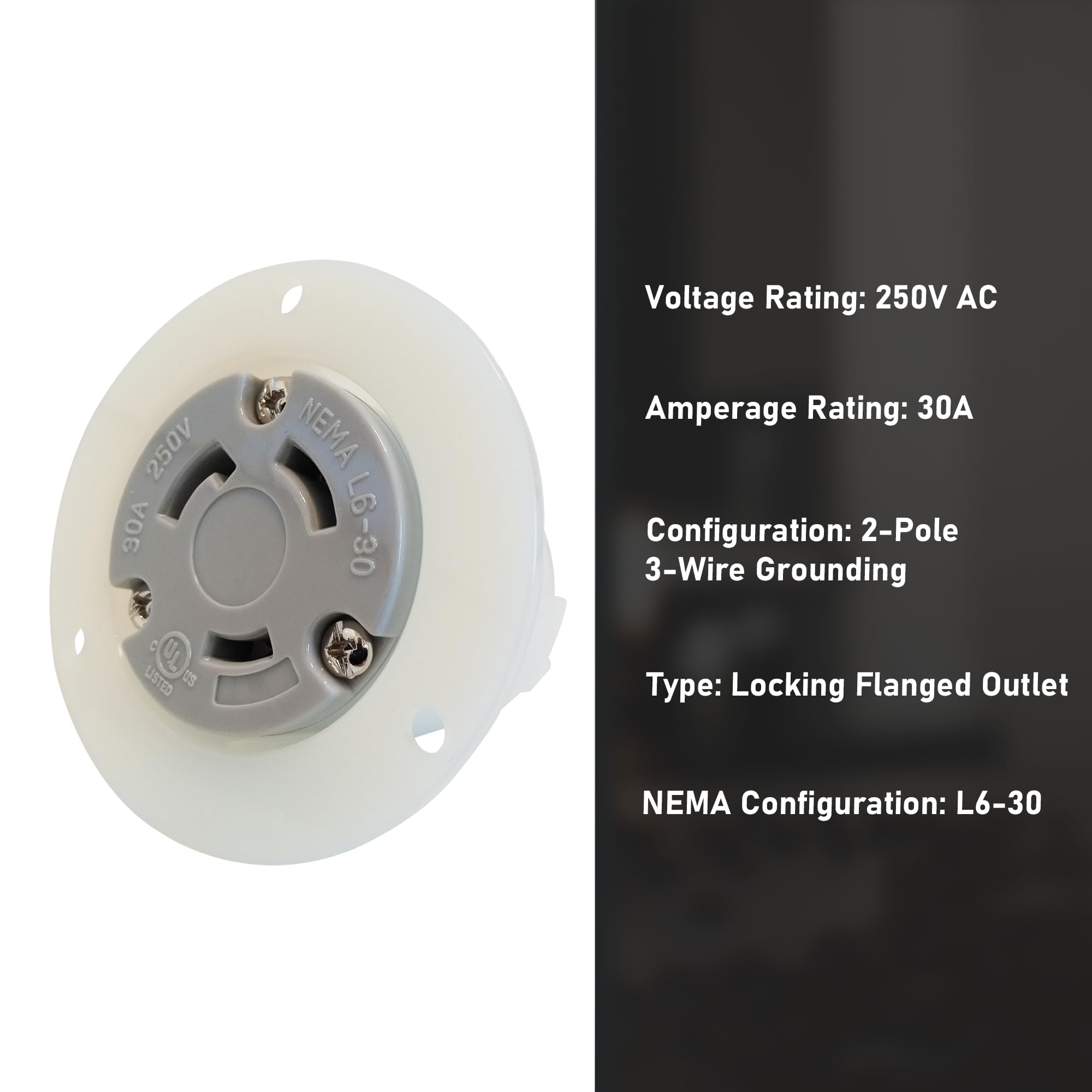 OCS Parts NEMA L6-30 Locking Plug And Flanged Outlet Set | 250V - 30A ...