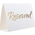 Amazon.com: 20 Pack Modern White Reserved Table Sign with Gold Letters ...
