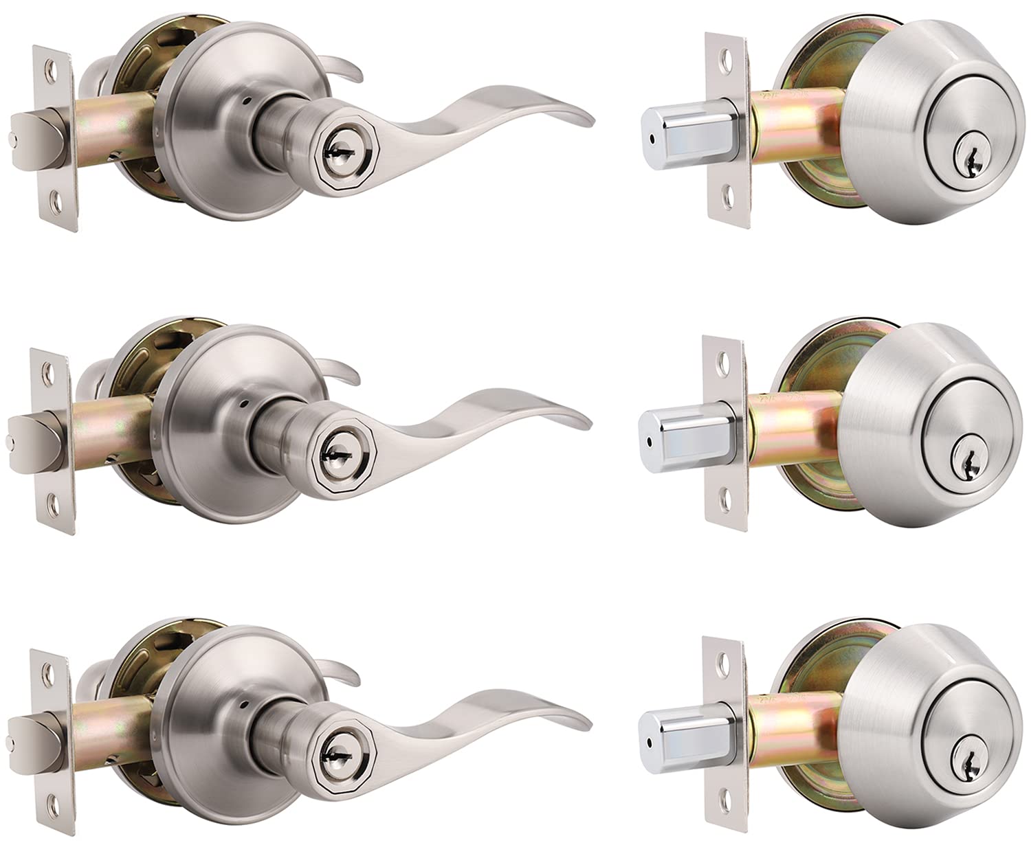 home improvement direct 3 Pack Keyed Entry Door Lock Set, Keyed Alike ...