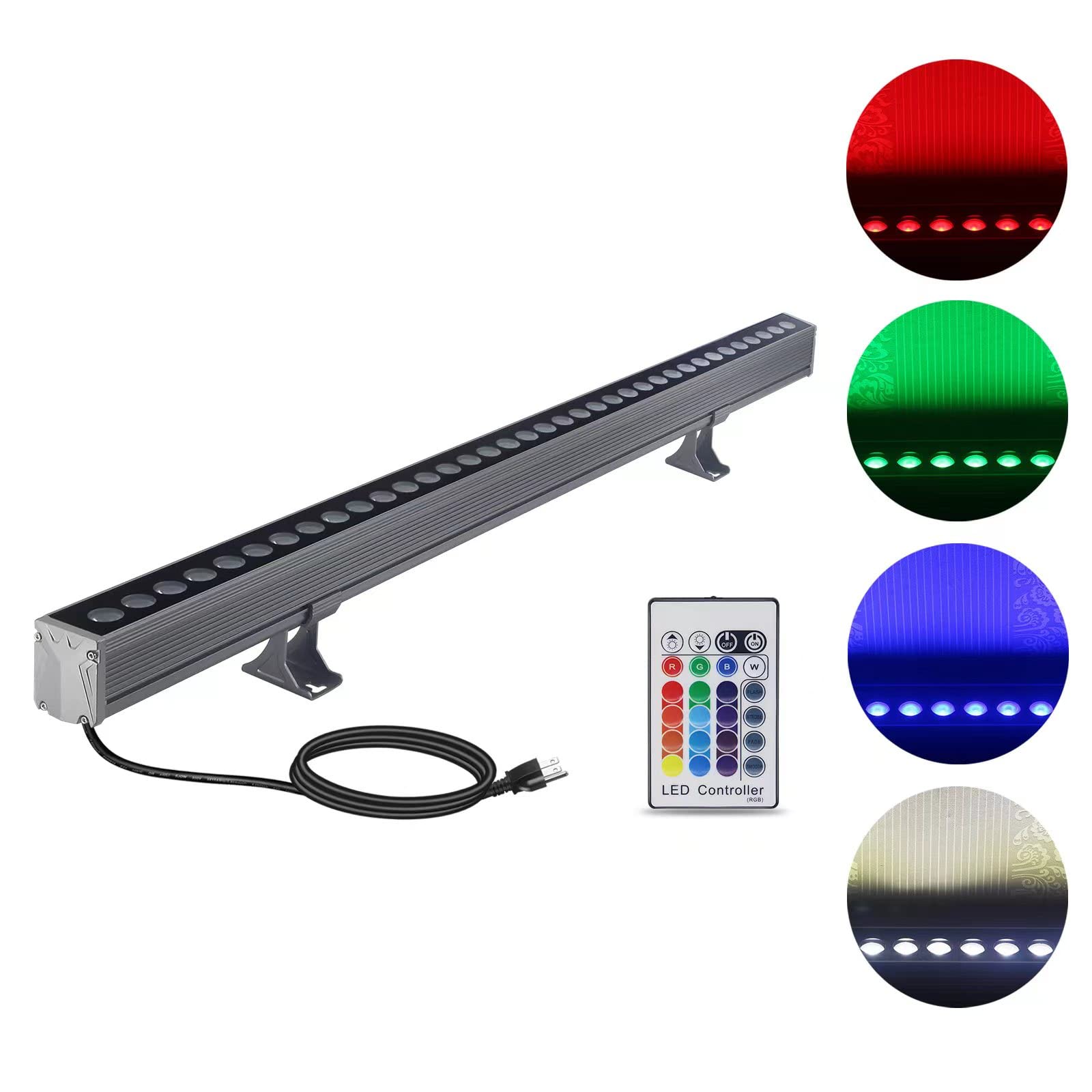 Yotivki Wall Washer Light with RF Remote Controller, 144W 40'' Linear ...