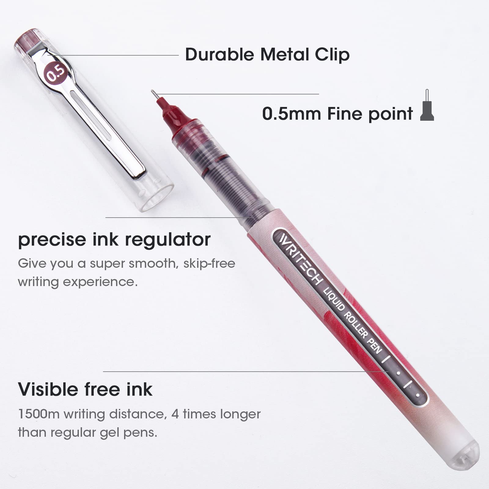 Mua WRITECH Liquid Ink Rollerball Pens: Multi Colored 0.5mm Extra Fine ...