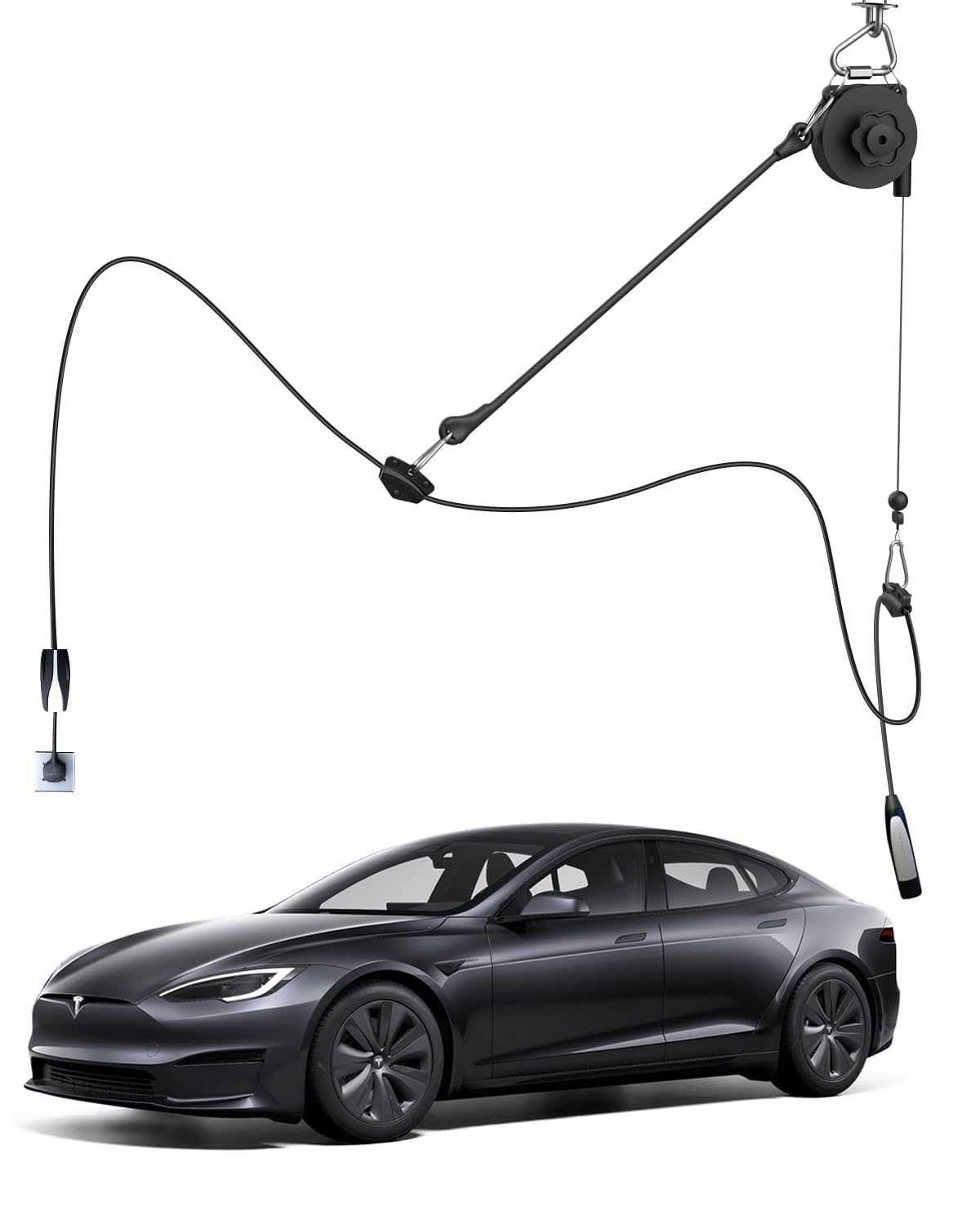 Retractable Cable Management System for Tesla Vehicles - Wall and ...