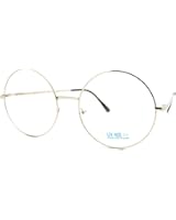 Amazon.com: Super Oversized Round Circle Frame Clear Lens Glasses Black ...