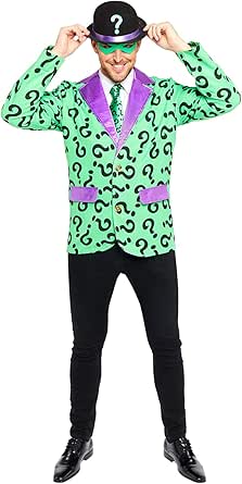Amscan 9907662 Mens Official Warner Bros DC Comics Licensed The Riddler ...