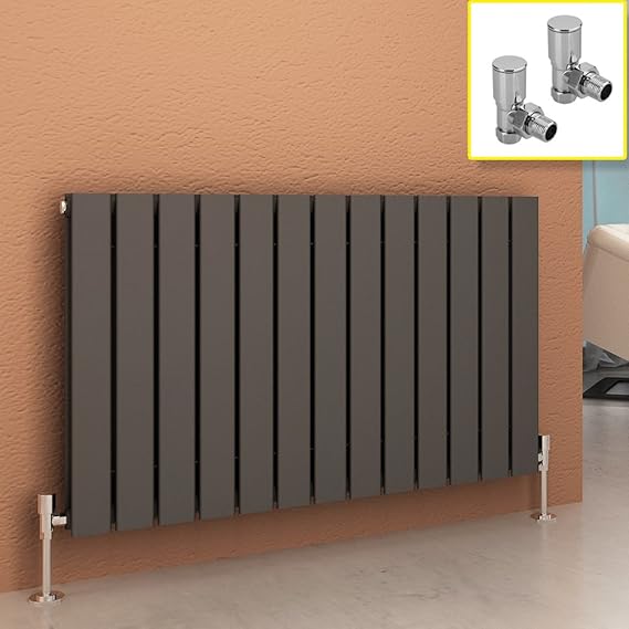 ELEGANT 600 x 988 mm Anthracite Column Radiator Horizontal Double Flat ...