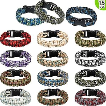 Amazon.com: Paracord Bracelets for Men, Boys,Teens 12 PCs - Camo ...