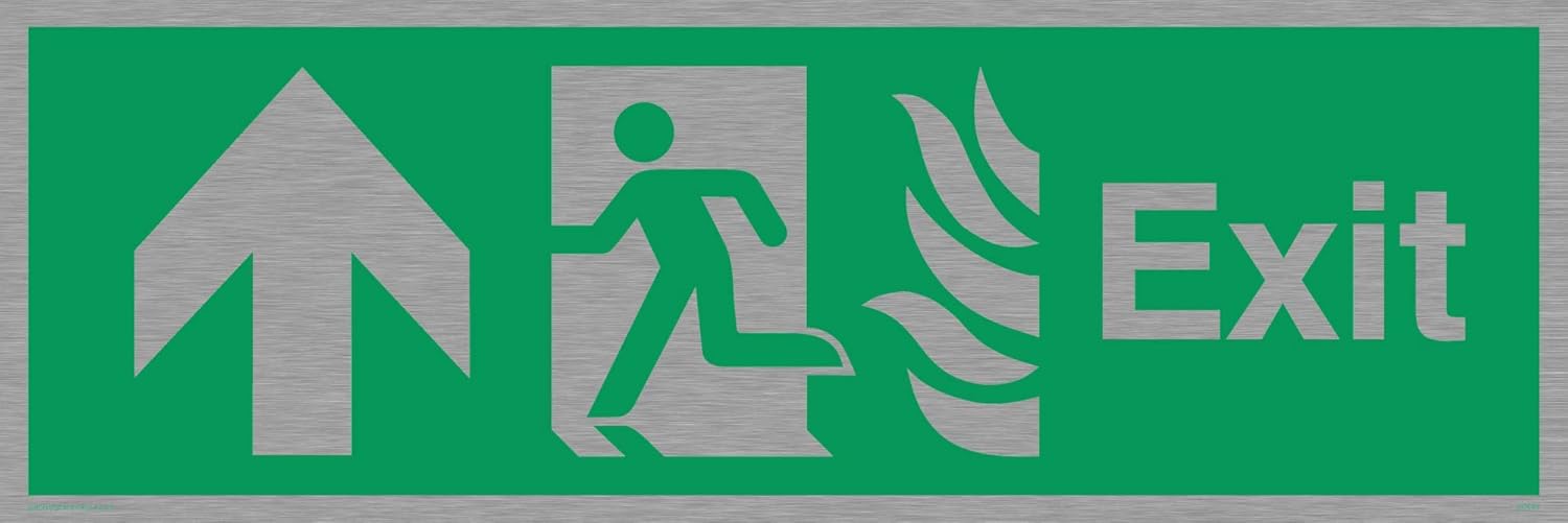 Viking Signs SG683-L31-MS Fire”Exit” Sign, Facing left Up Arrow, Marine ...
