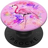 Amazon.com: Cute Pink Flamingo Pop Socket Photo PopSockets PopGrip ...