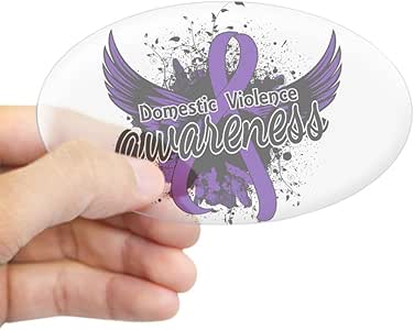 Amazon.com: CafePress Domestic Violence Awareness 16 Oval Bumper ...