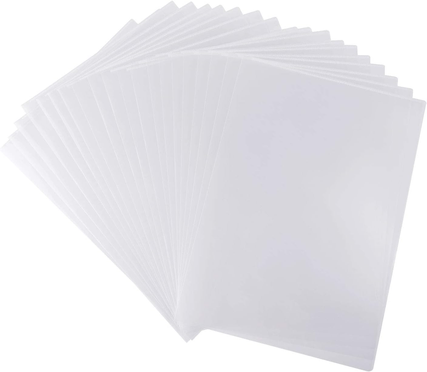 FEPITO 40 Pcs A4 Plastic File Folders Transparent A4 Cut Flush File ...