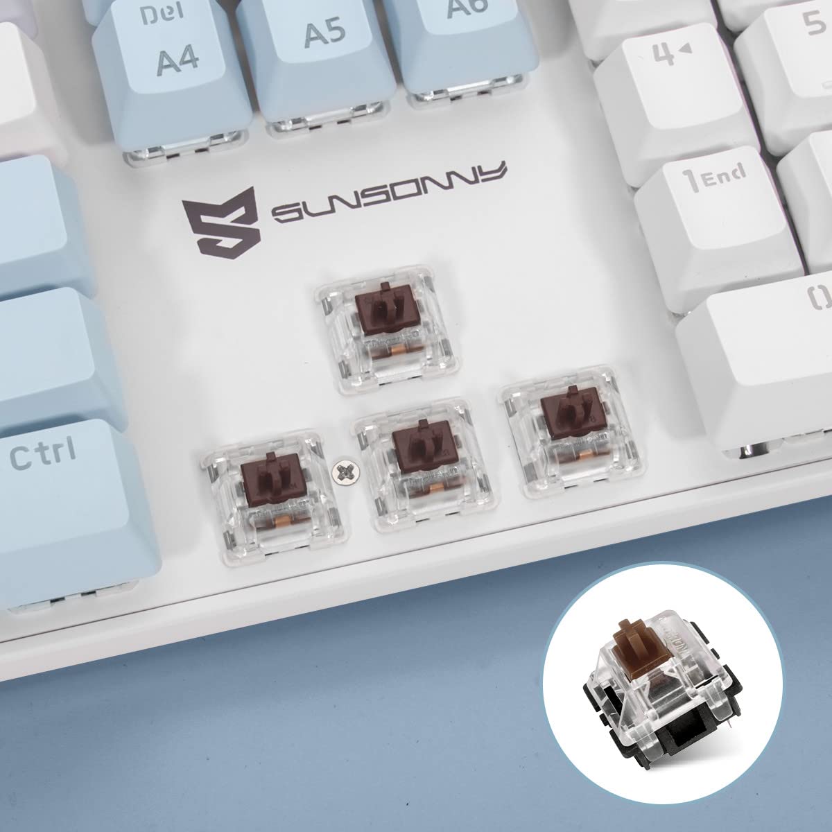 Mua Qisan Mechanical Gaming Keyboard Wired Ice Blue Led Backlit ...