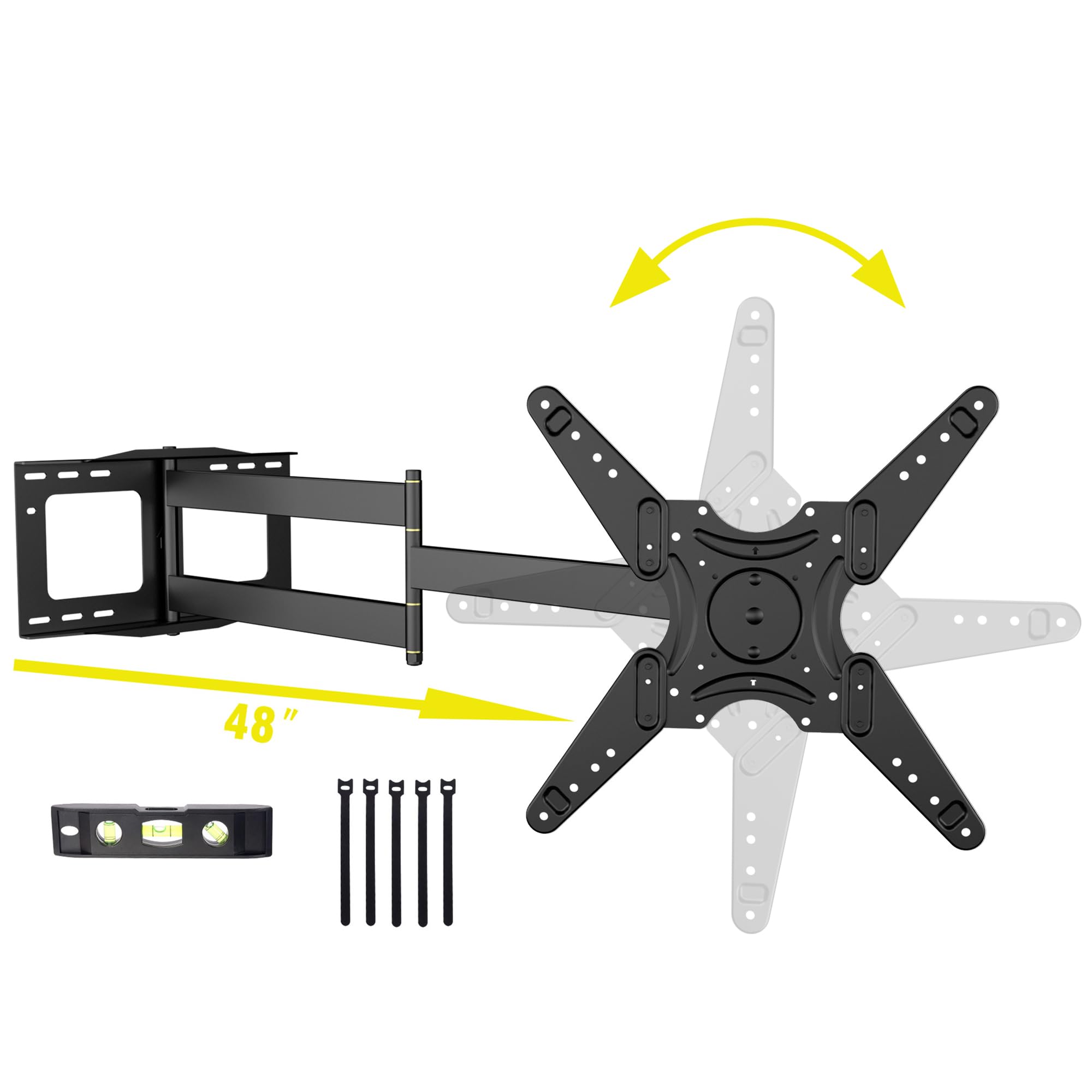 48'' Extension Long Arm TV Wall Mount Heavy Duty, WHYFONE Portrait TV ...